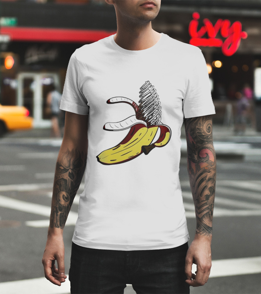 Anatomical Banana Skeleton Surreal Peeled Fruit T-Shirt