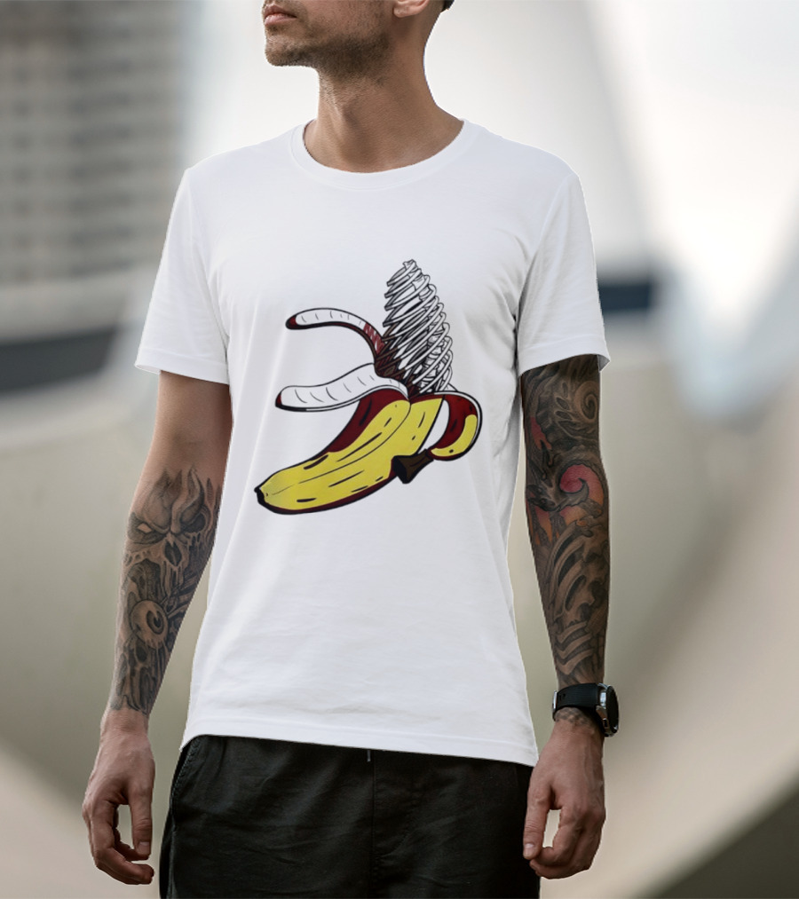 Anatomical Banana Skeleton Surreal Peeled Fruit T-Shirt