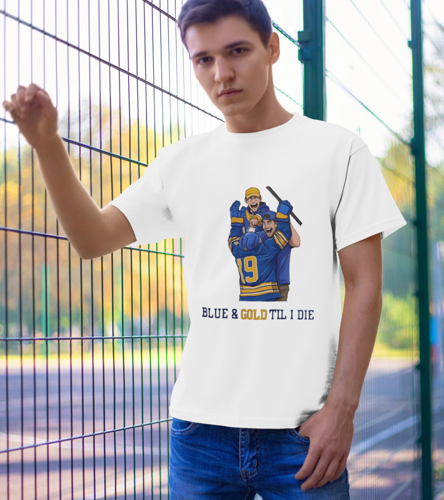 Buffalo Sabres Blue & Gold Til I Die Peyton Krebs 19 Hockey Fans T-Shirt