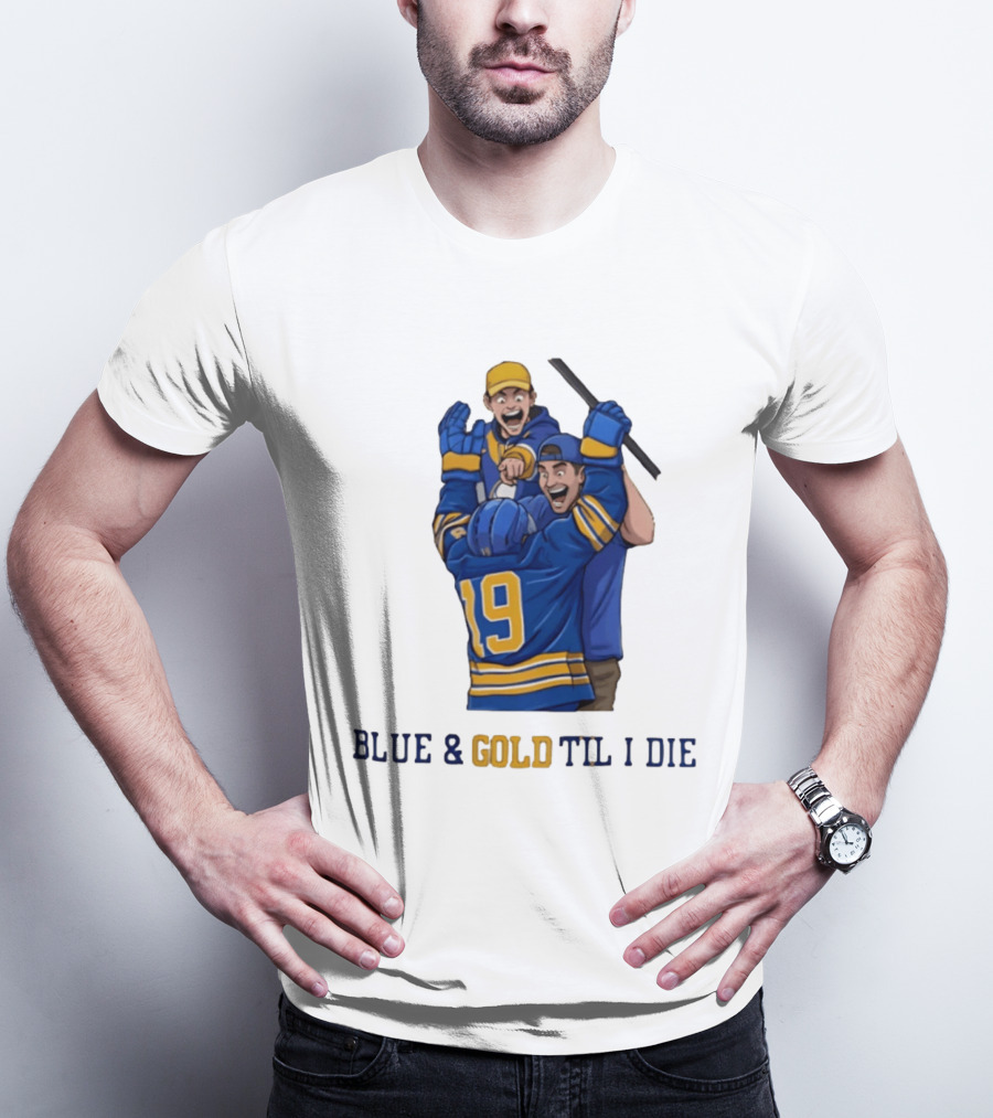 Buffalo Sabres Blue & Gold Til I Die Peyton Krebs 19 Hockey Fans T-Shirt