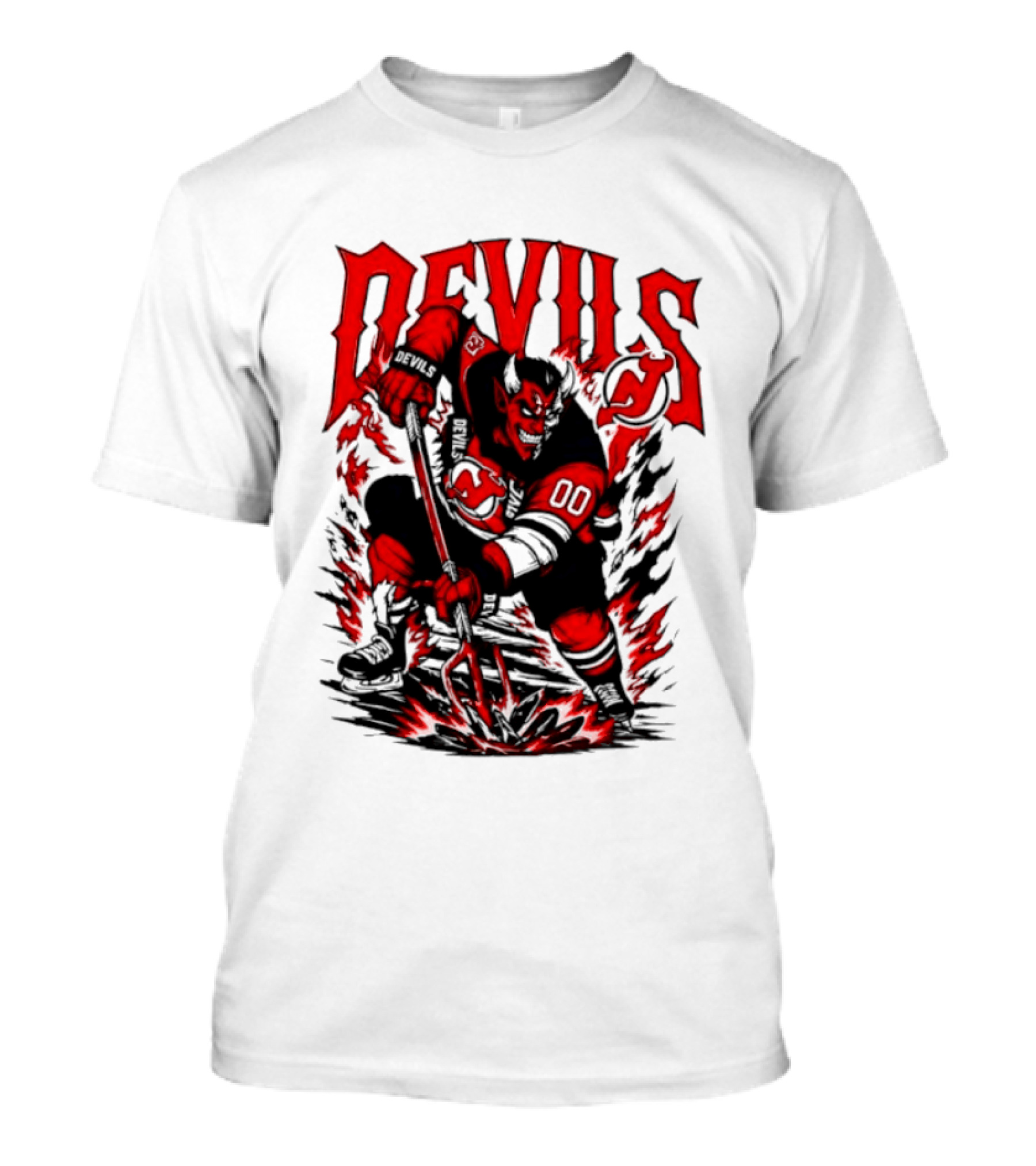 New Jersey Devils NHL Hockey Number 00 Devil Player T-Shirt