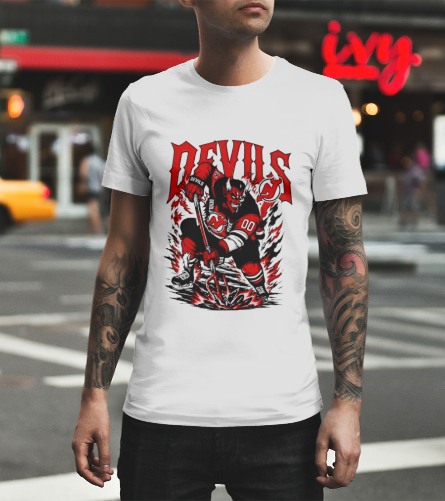 New Jersey Devils NHL Hockey Number 00 Devil Player T-Shirt