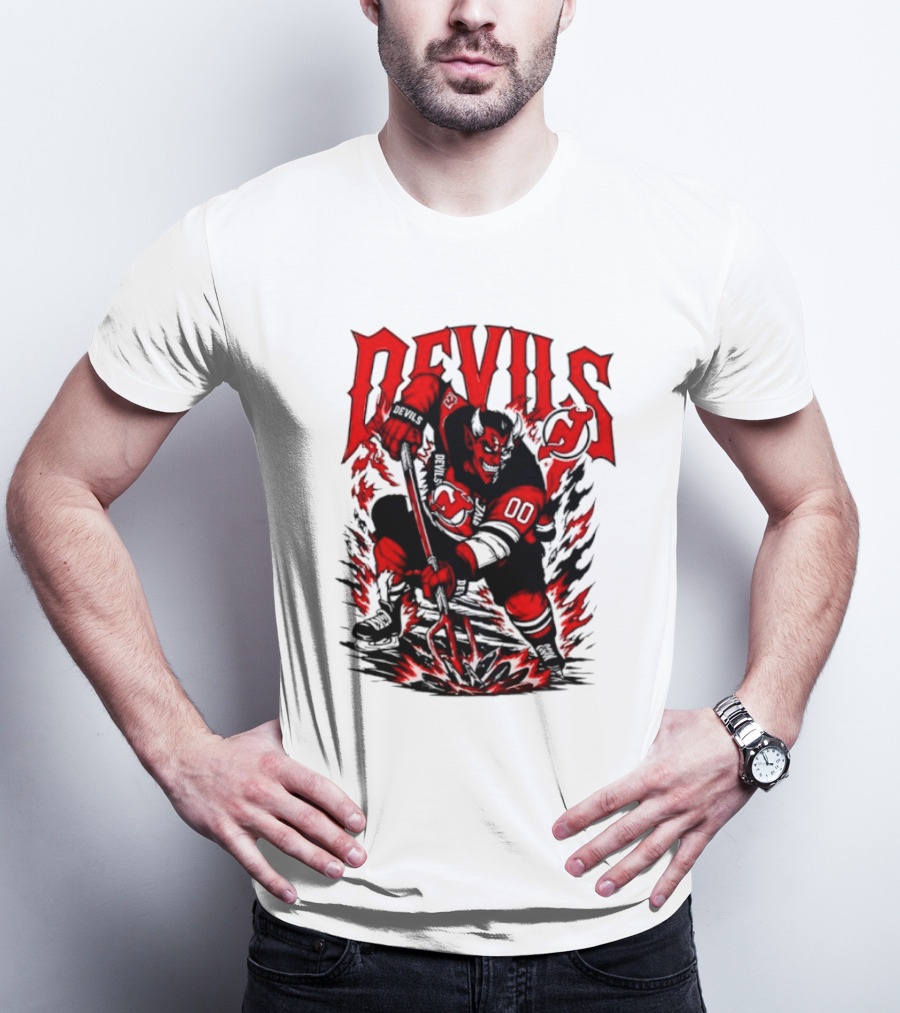 New Jersey Devils NHL Hockey Number 00 Devil Player T-Shirt
