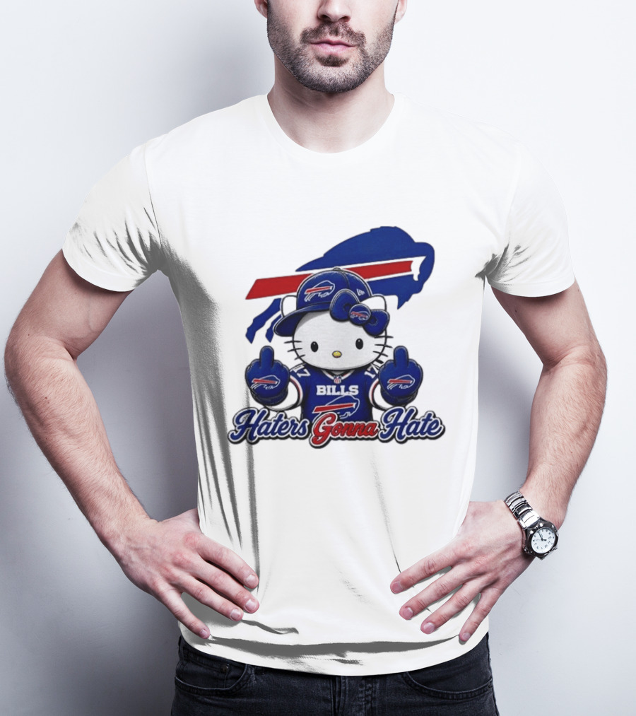 Hello Kitty Bills Haters Gonna Hate Middle Finger T-Shirt