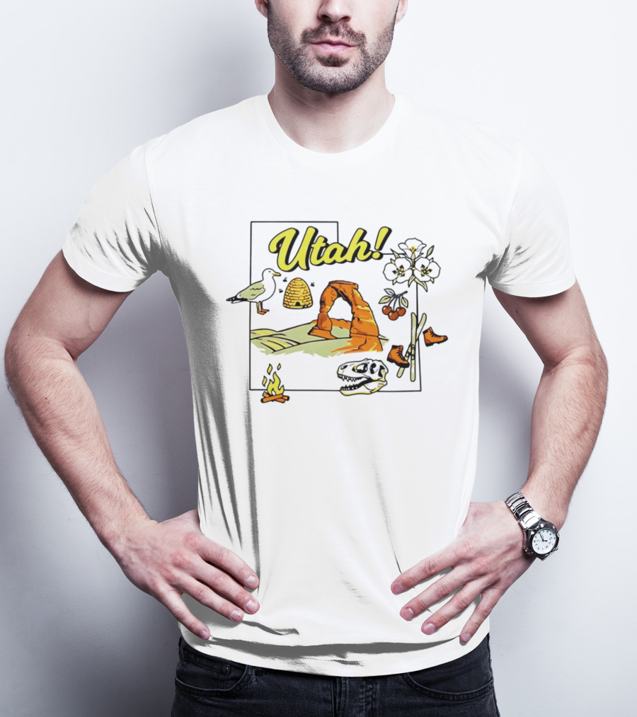 Utah Adventure Highlights Delicate Arch And Beehive T-Shirt