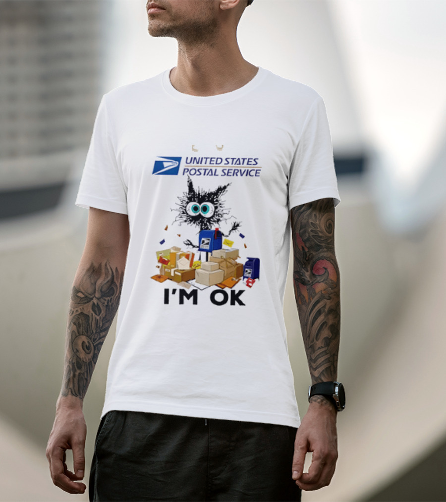 USPS United States Postal Service I'm OK With Cartoon Creature And Packages T-Shirt