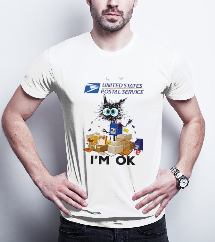 USPS United States Postal Service I'm OK With Cartoon Creature And Packages T-Shirt