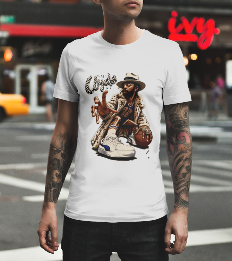 Walt Clyde Stylin' Profilin Throwback Knicks 10 Basketball Sneaker T-Shirt