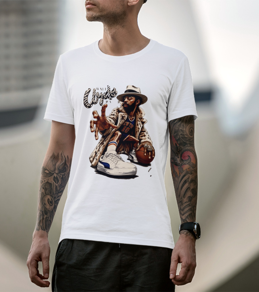 Walt Clyde Stylin' Profilin Throwback Knicks 10 Basketball Sneaker T-Shirt