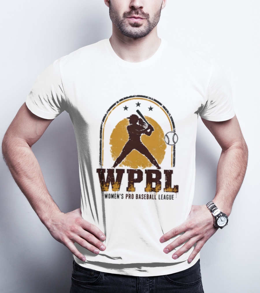 WPBL Women's Pro Baseball League Retro Silhouette Batting T-Shirt