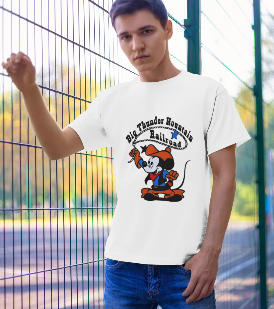 Mickey Mouse Cowboy Lasso Big Thunder Mountain Railroad T-Shirt