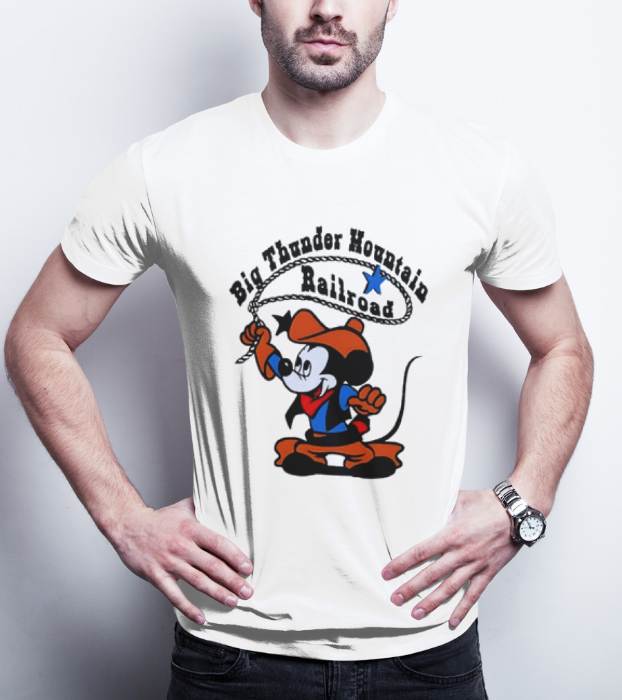 Mickey Mouse Cowboy Lasso Big Thunder Mountain Railroad T-Shirt