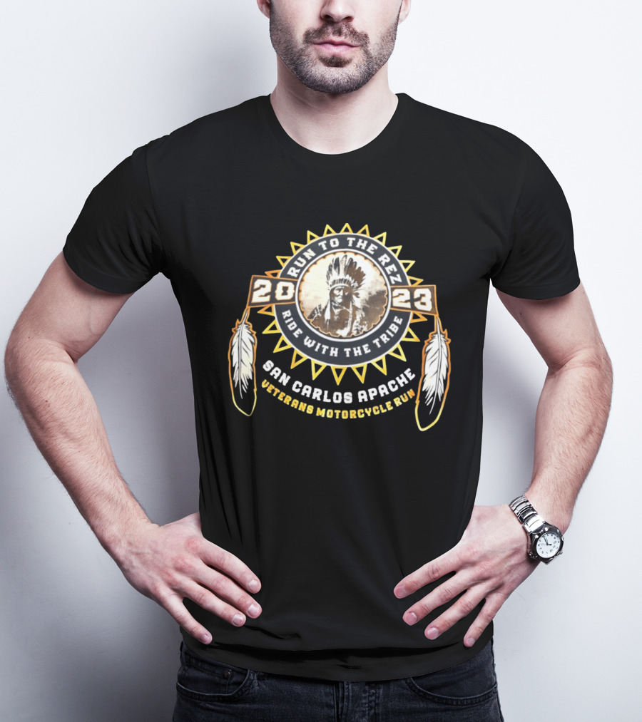 2023 Run To The Rez Ride With The Tribe San Carlos Apache Veterans Motorcycle Run T-Shirt