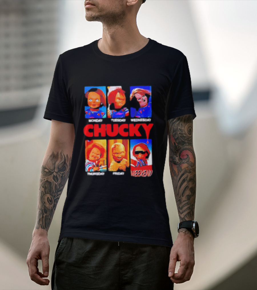 Child's Play Chucky Monday To Weekend Expressions T-Shirt