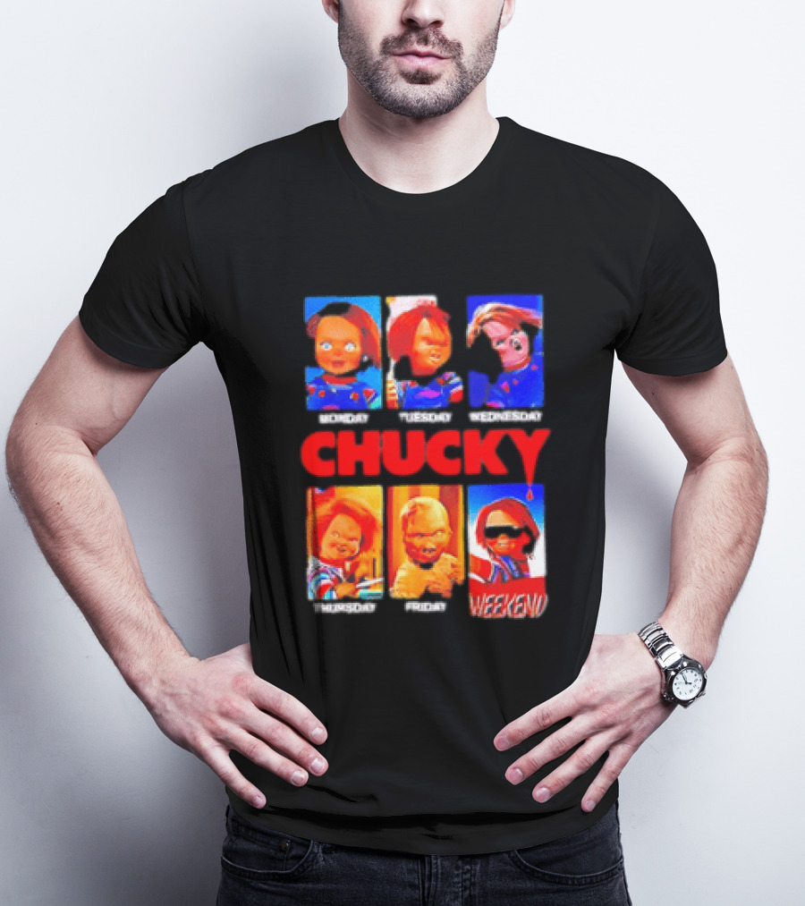 Child's Play Chucky Monday To Weekend Expressions T-Shirt