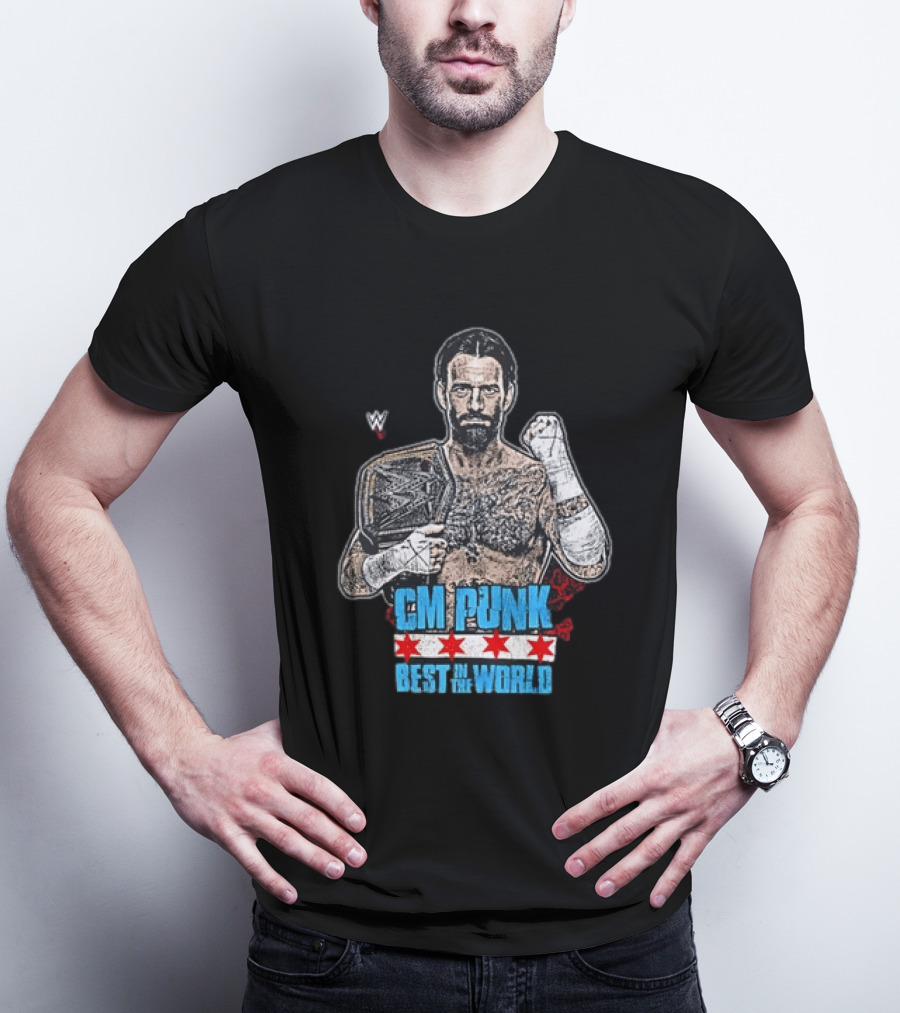 CM PUNK Best In The World Chicago Stars Wrestling Champion T-Shirt