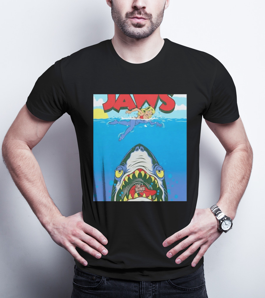The Vigilante Jaws Shark Attack Comic Cartoon T-Shirt