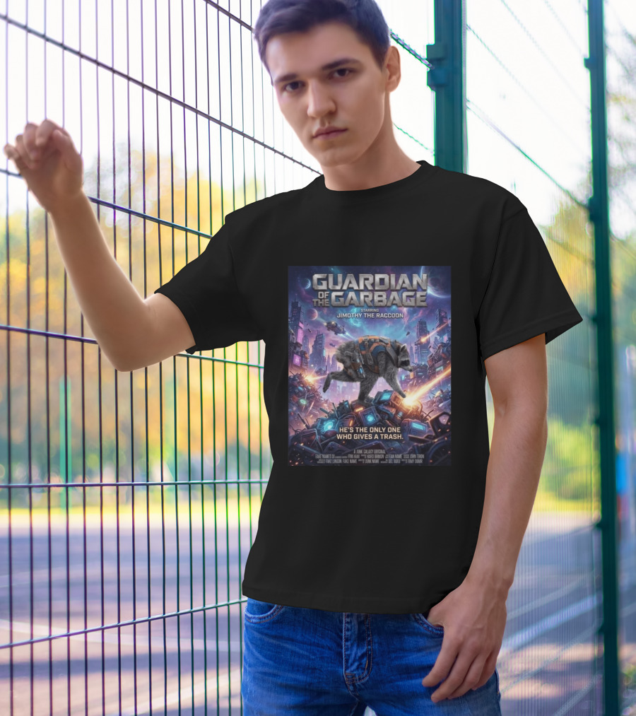Guardian Of The Garbage Starring Jimothy The Raccoon He's The Only One Who Gives A Trash Junk Galaxy Original T-Shirt