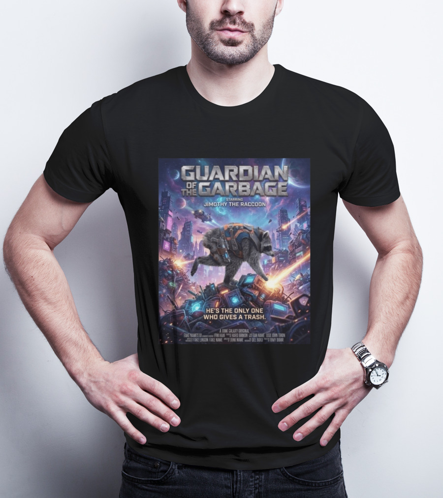 Guardian Of The Garbage Starring Jimothy The Raccoon He's The Only One Who Gives A Trash Junk Galaxy Original T-Shirt