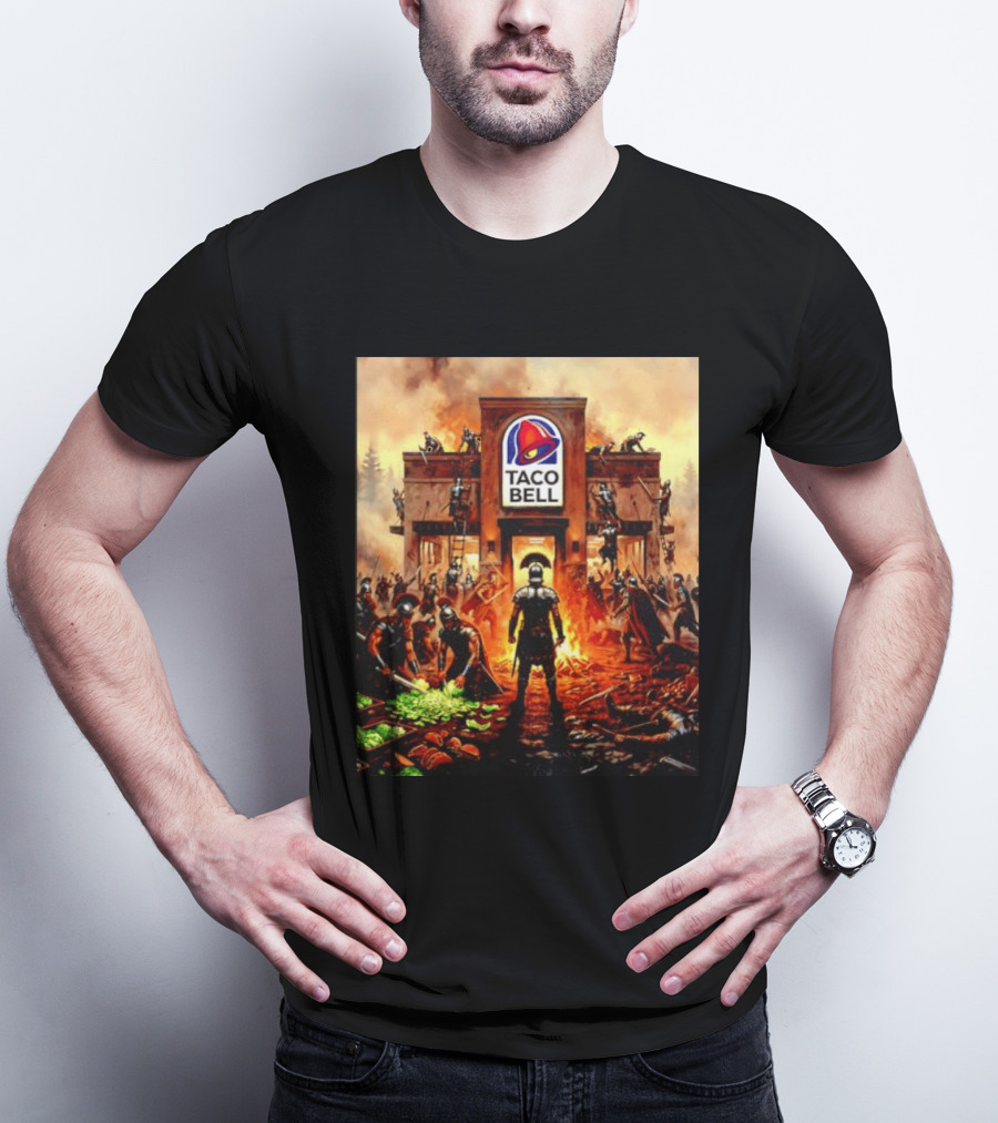 Taco Bell Medieval Knights Battle Fantasy Scene T-Shirt