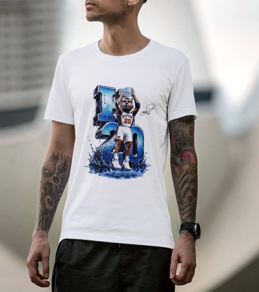 Allan Houston H20 Knicks Number 20 Throwback T-Shirt