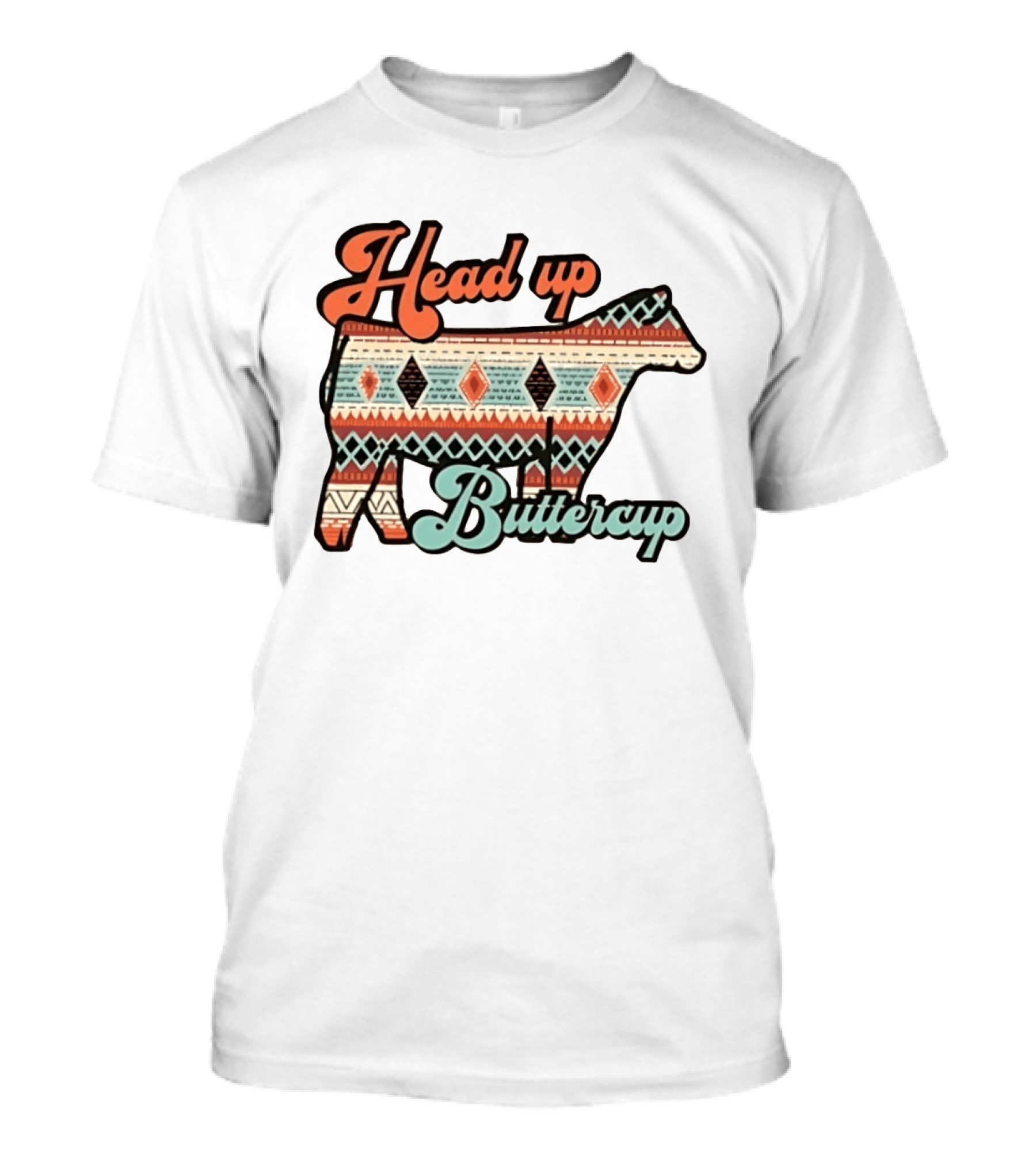 Head Up Buttercup Cow Aztec T-Shirt