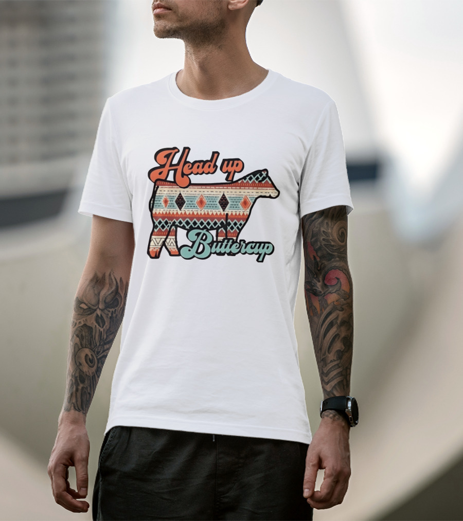 Head Up Buttercup Cow Aztec T-Shirt