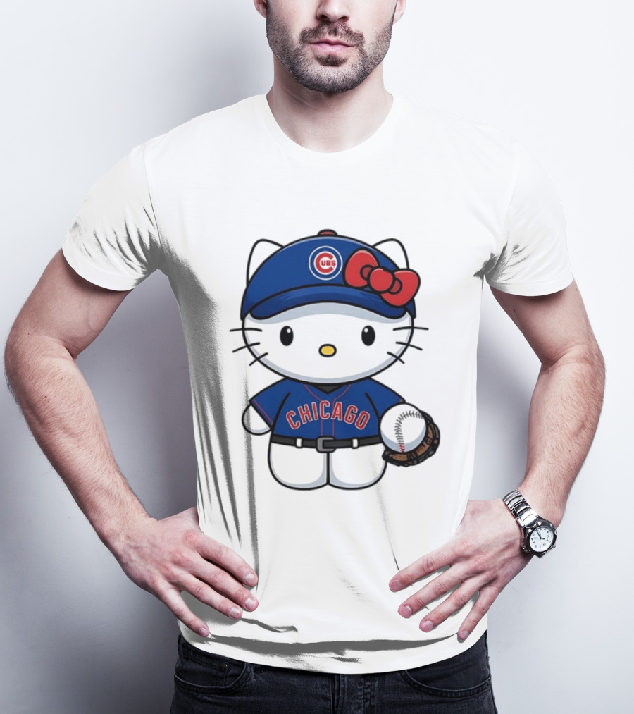 Hello Kitty Chicago Cubs Baseball MLB Collaboration T-Shirt