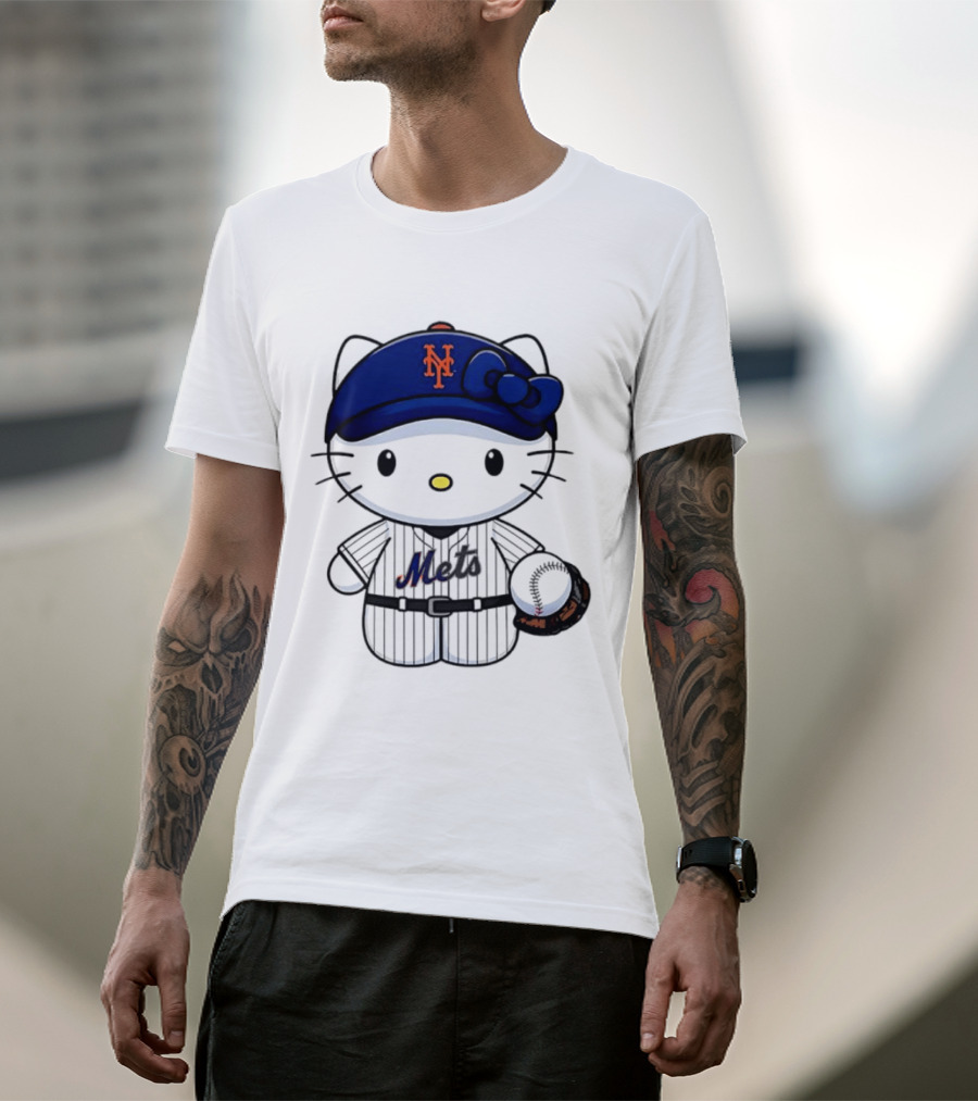 Hello Kitty New York Mets MLB Baseball Fan T-Shirt