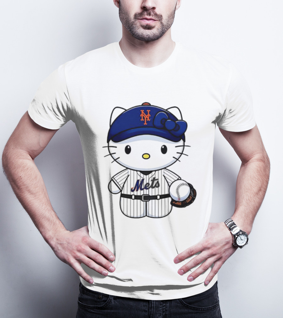 Hello Kitty New York Mets MLB Baseball Fan T-Shirt