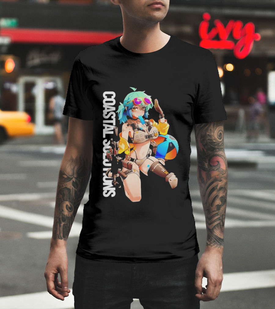 Coastal Solutions Anime Girl Popsicle Tactical Beach Vibes T-Shirt