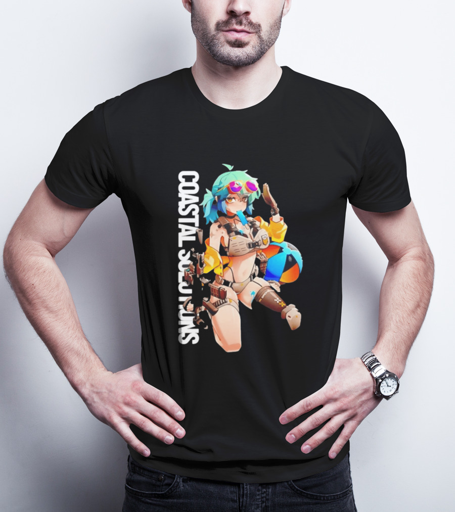 Coastal Solutions Anime Girl Popsicle Tactical Beach Vibes T-Shirt