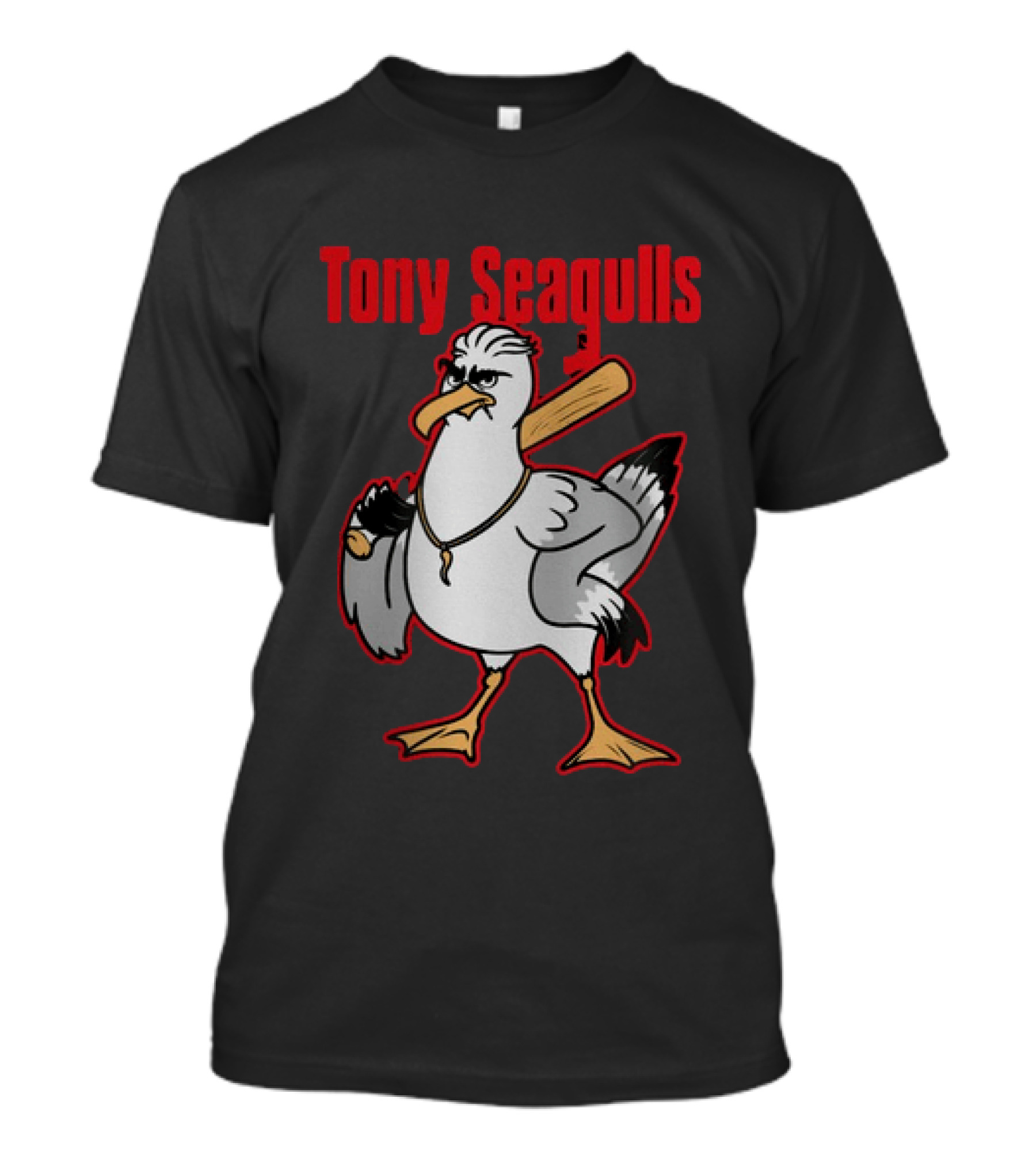 Tony Seagulls Section 10 Bird Character With Baseball Bat T-Shirt