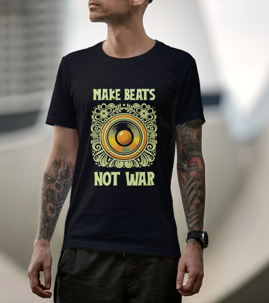 Make Beats Not War Boho Hippy Music Speaker T-Shirt
