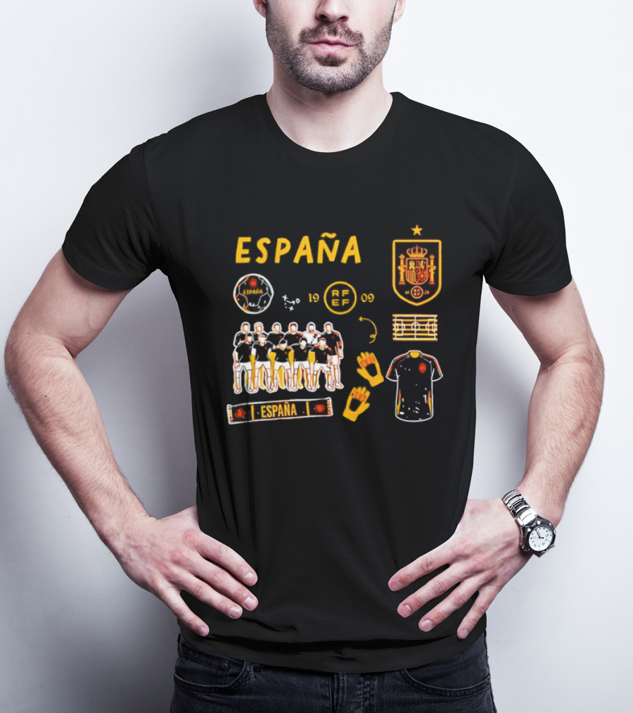 Spain Team Collection RFEF Espana Football Crest And Players T-Shirt