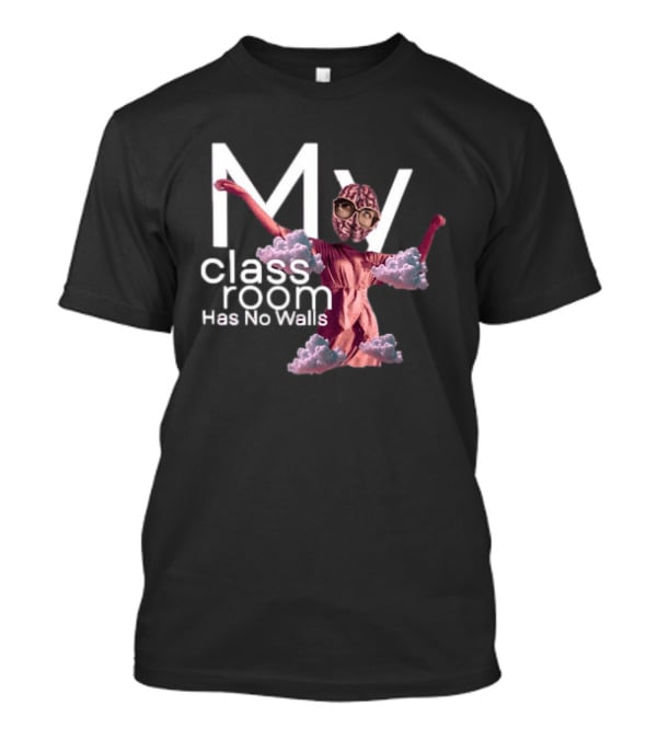 My Classroom Has No Walls Surreal Retro Brain Head Clouds T-Shirt