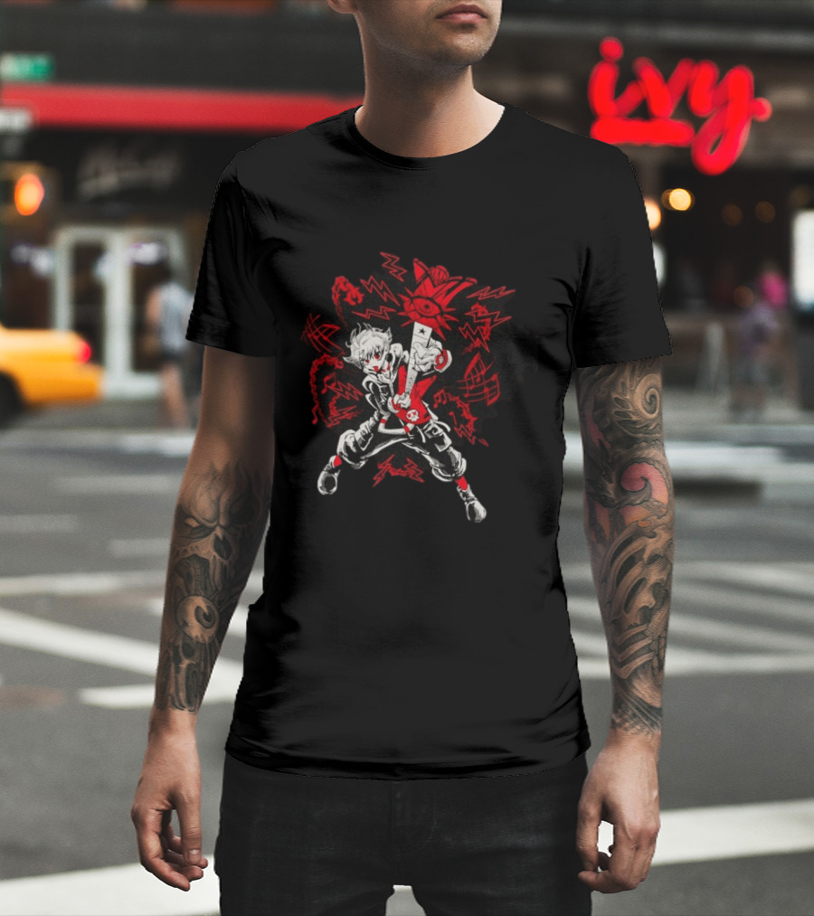Neku Sakuraba The World Ends With You Gachi Red And Black Dynamic T-Shirt