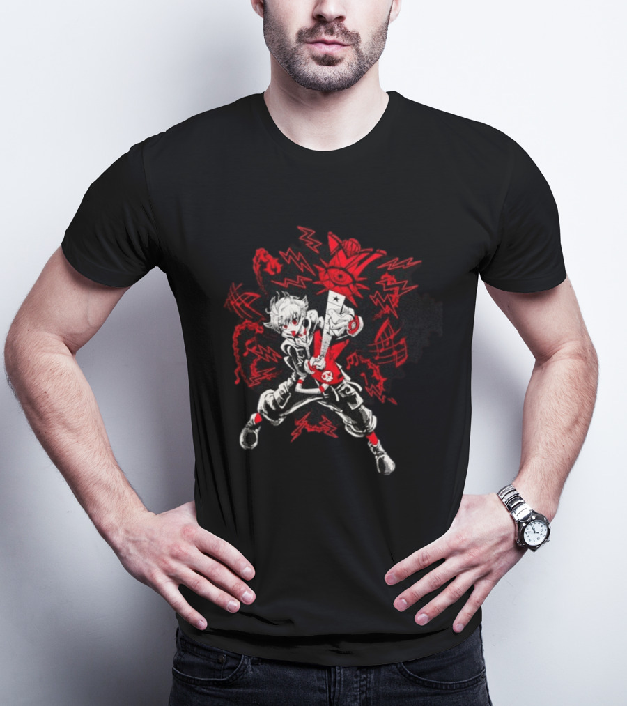 Neku Sakuraba The World Ends With You Gachi Red And Black Dynamic T-Shirt