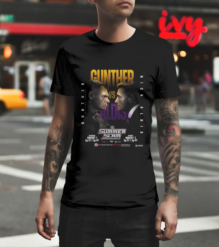 WWE SummerSlam Minnesota 2026 Gunther Vs Nick Aldis August 1 2 Match T-Shirt