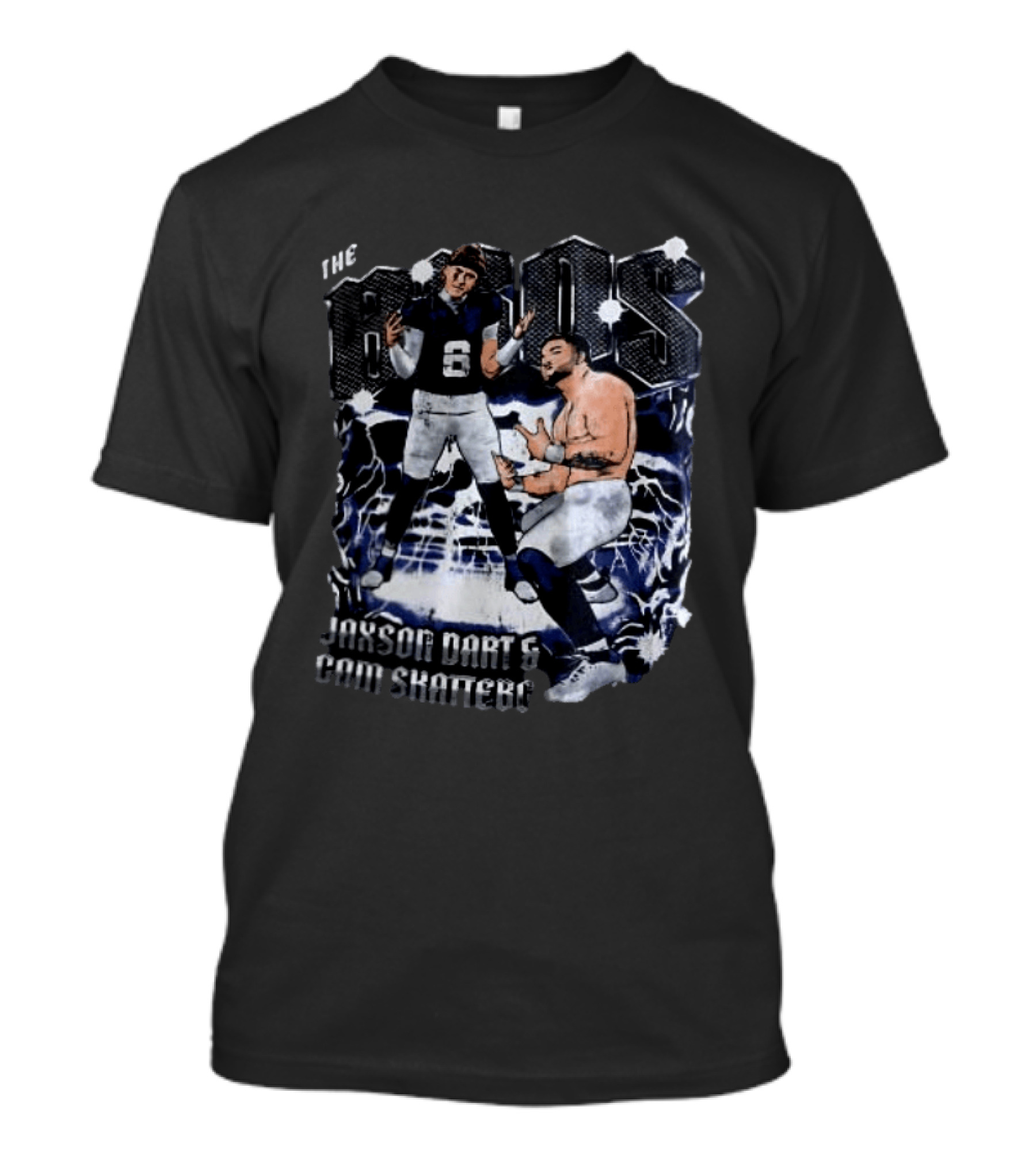 The Bros Jaxson Dart Cam Skattebo New York Giants Football Lightning T-Shirt