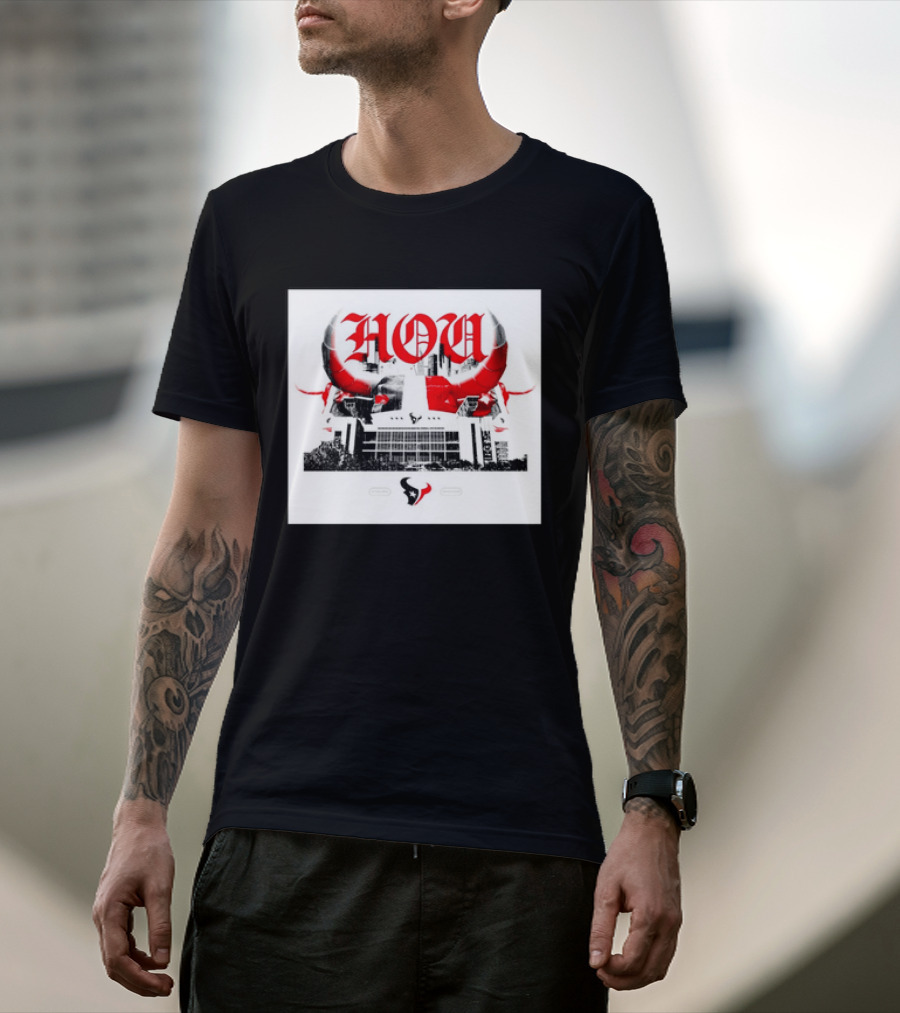 Houston Texans HOU H Town Red Bull Horns T-Shirt