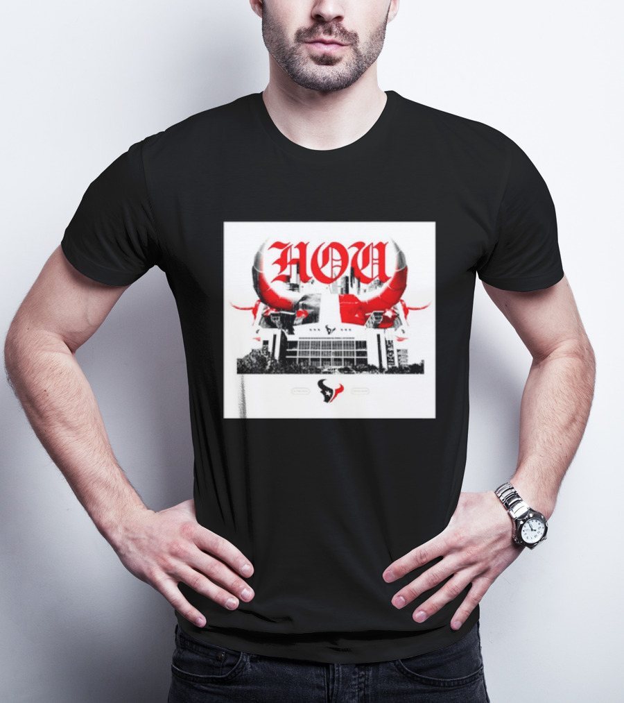 Houston Texans HOU H Town Red Bull Horns T-Shirt