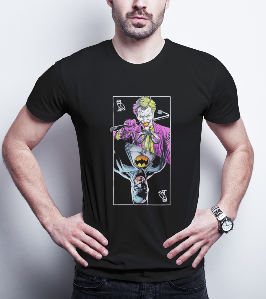OVO Joker And Batman Playing Card Owl T-Shirt