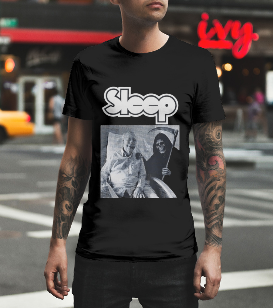 United Snakes Grim Reaper Holding Scythe Sleep Elderly Man In Hospital Room T-Shirt