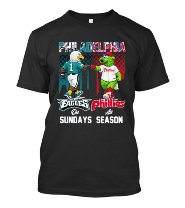Philadelphia Eagles Phillies Fist Bump Sundays At Season T-Shirt