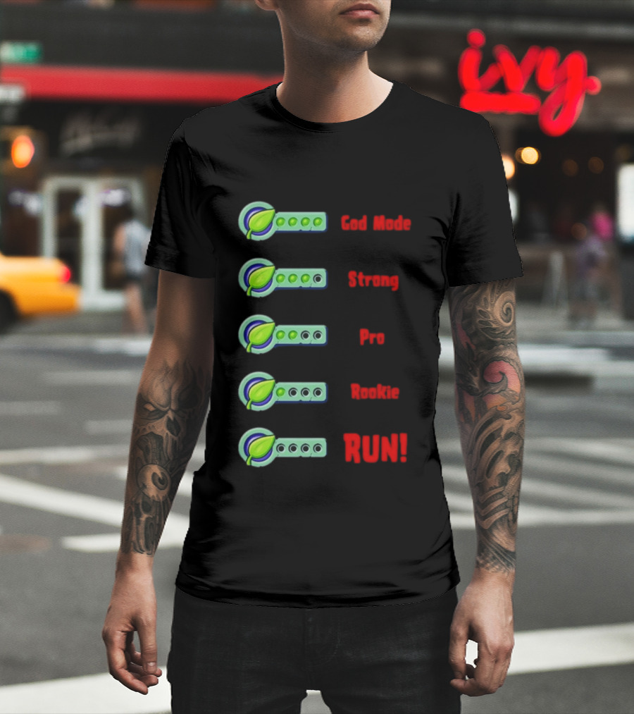 Plant Food Power Levels God Mode Strong Pro Rookie Run T-Shirt