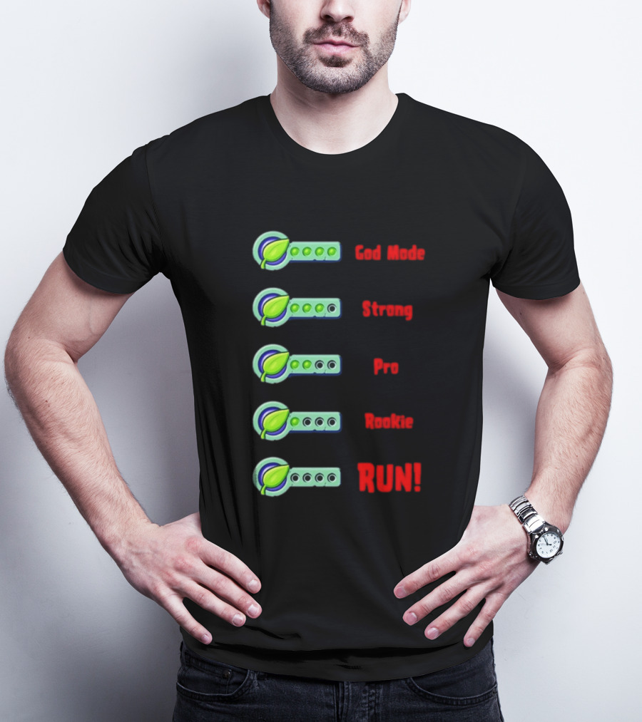 Plant Food Power Levels God Mode Strong Pro Rookie Run T-Shirt