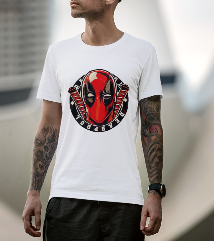 Deadpool Marvel Comics Mask Katana Swords T-Shirt