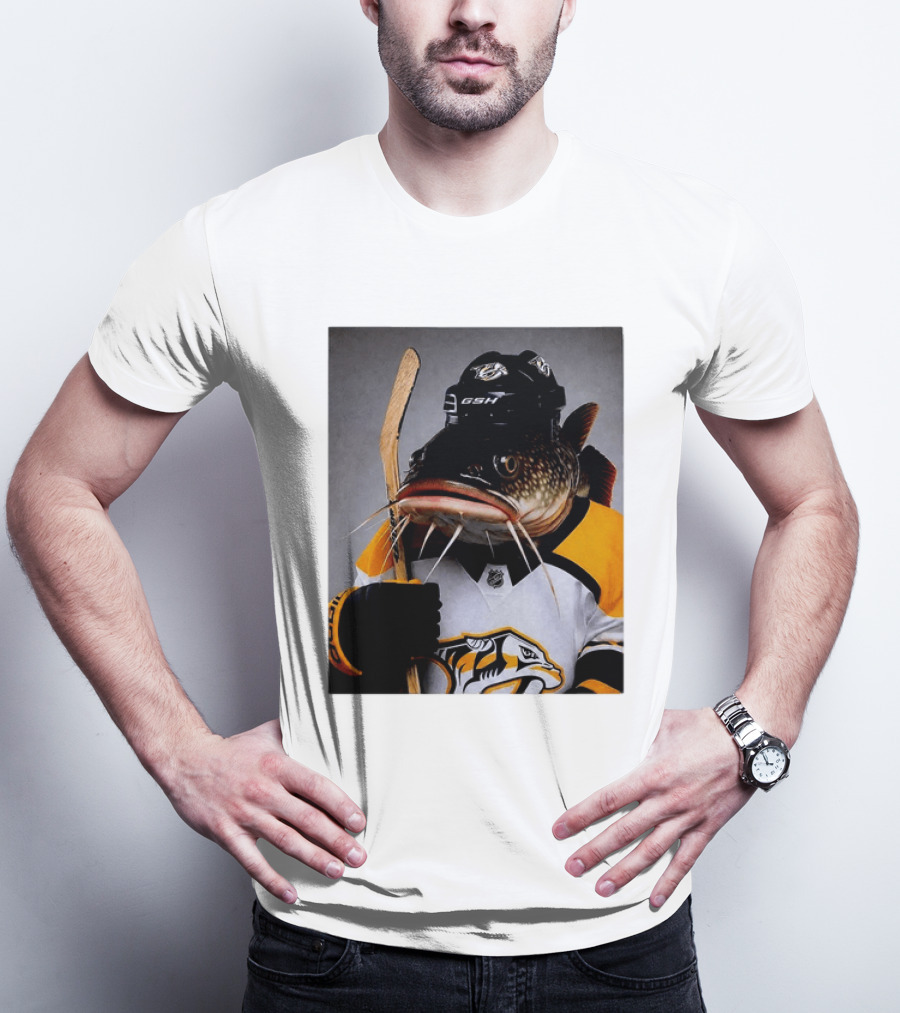 Nashville Predators Catfish Hockey Mascot Community Spirit T-Shirt