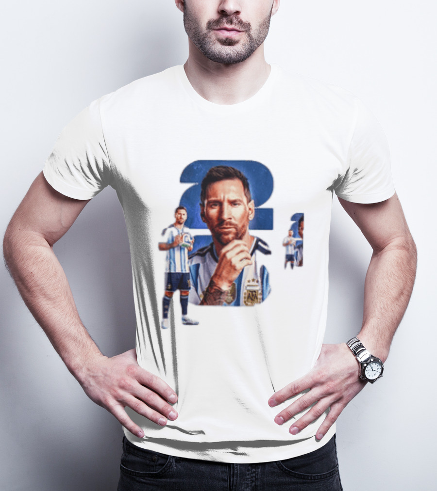 Lionel Messi Argentina Jersey 2023 FIFA World Cup Champion Collage T-Shirt
